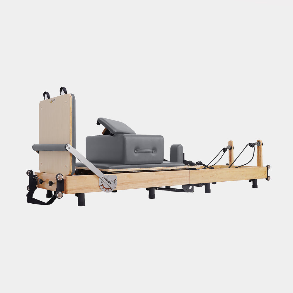BR Oak Foldable Pilates Reformer – Studio-Level Foldable Reformer Grey ...